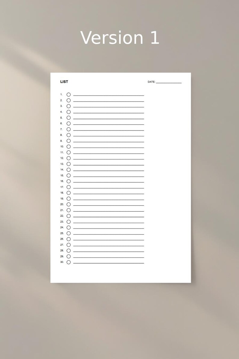 Printable Minimalist Checklist Bundle | Digital To-do List ...