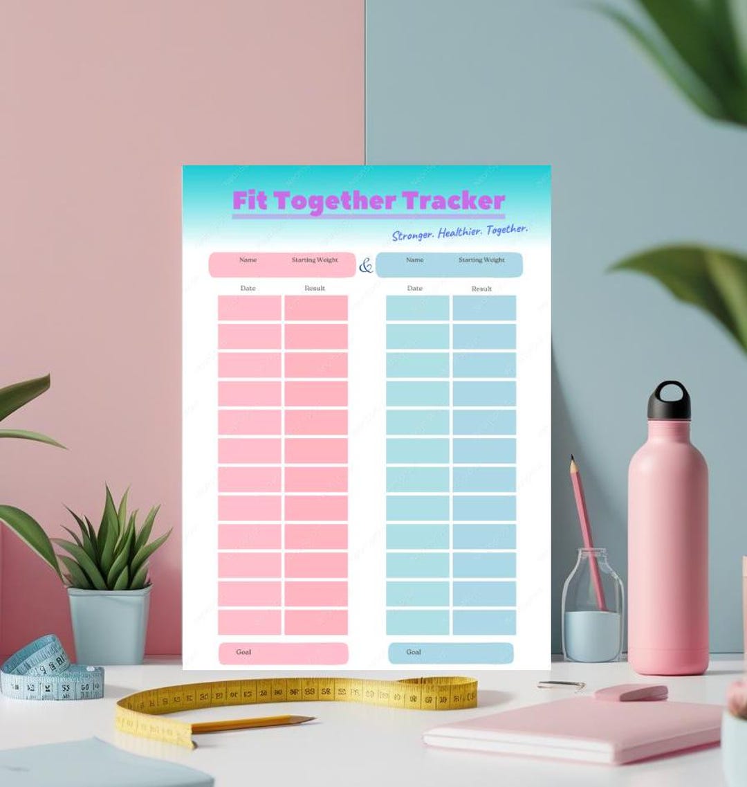 Couples Weight Loss Challenge Tracker – His & Hers Printable Progress ...