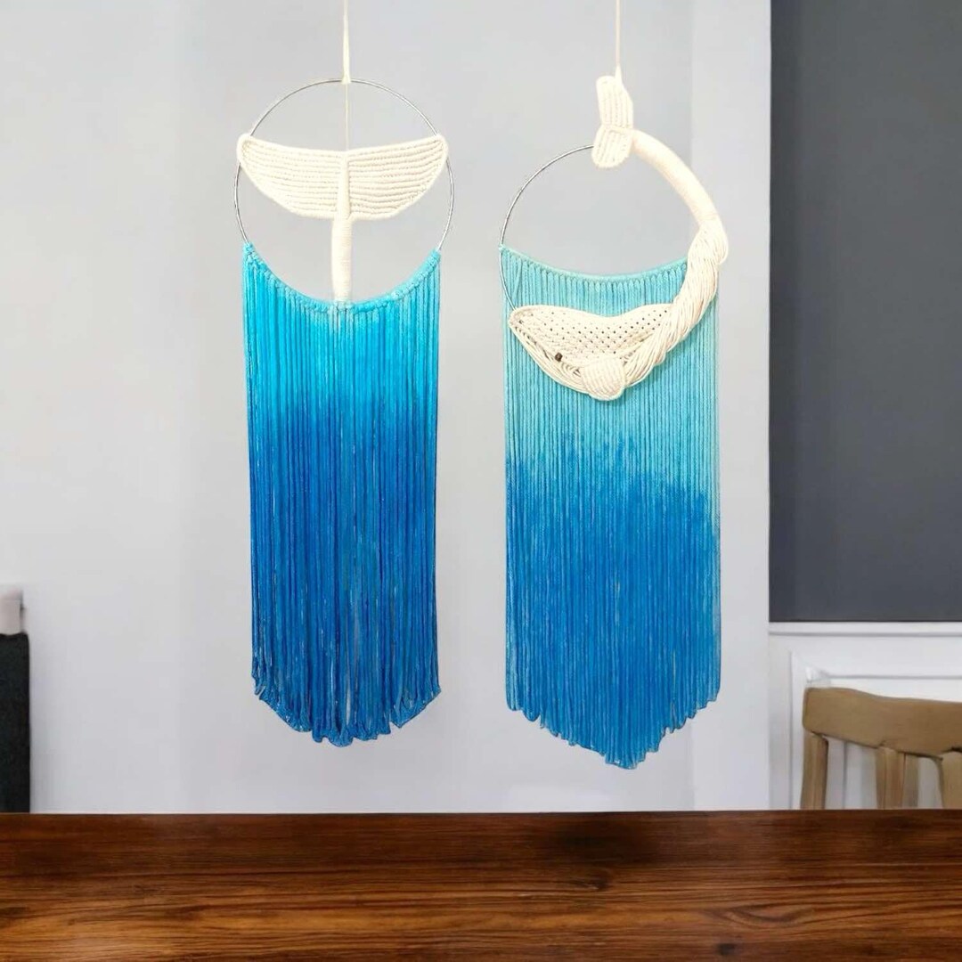 Handwoven Whale Shark Macrame Wall Hanging | Boho Tapestry | Ocean Wall ...