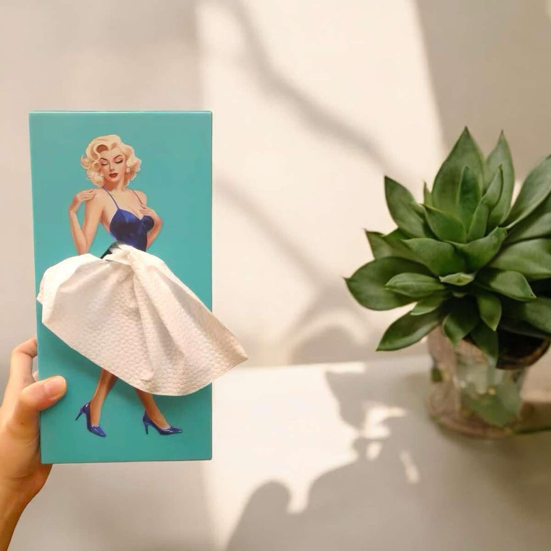 Marilyn Monroe Character Cute Flying Skirt Tissue Box Cover, Tissue Box ...