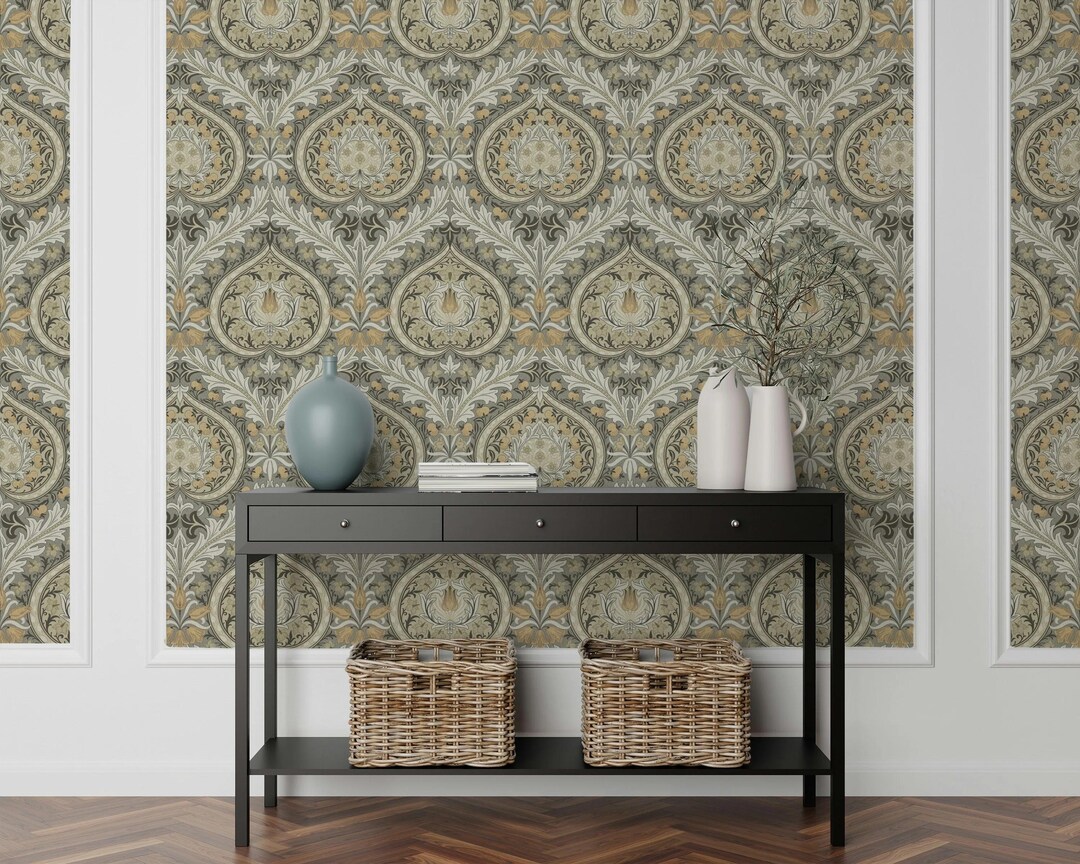 William Morris Eden Wallpaper, Ecru Green Art Nouveau, Peel and Stick ...