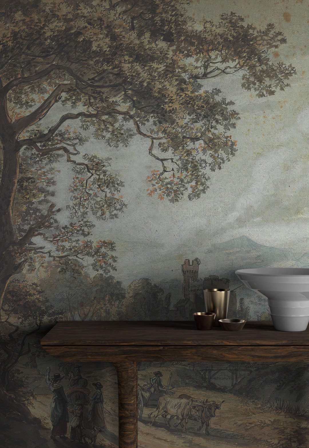 Bohemian Forest Path Wallpaper Mural, Peel and Stick - Etsy