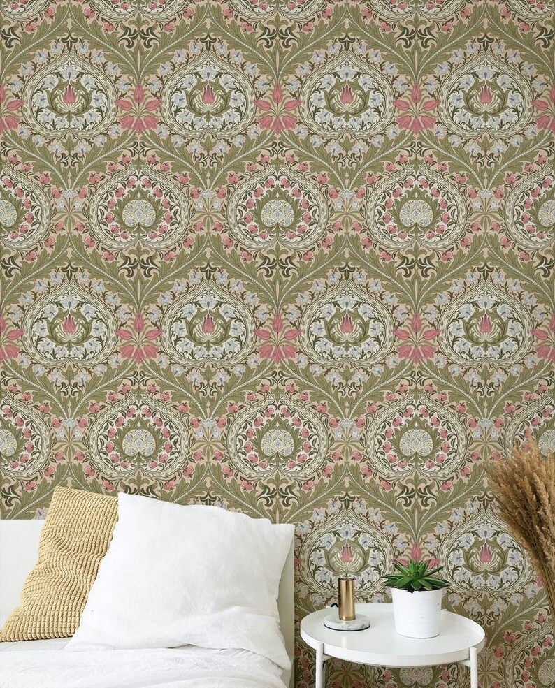 William Morris Eden Heart Wallpaper, Light Green Vintage Nature Wall ...
