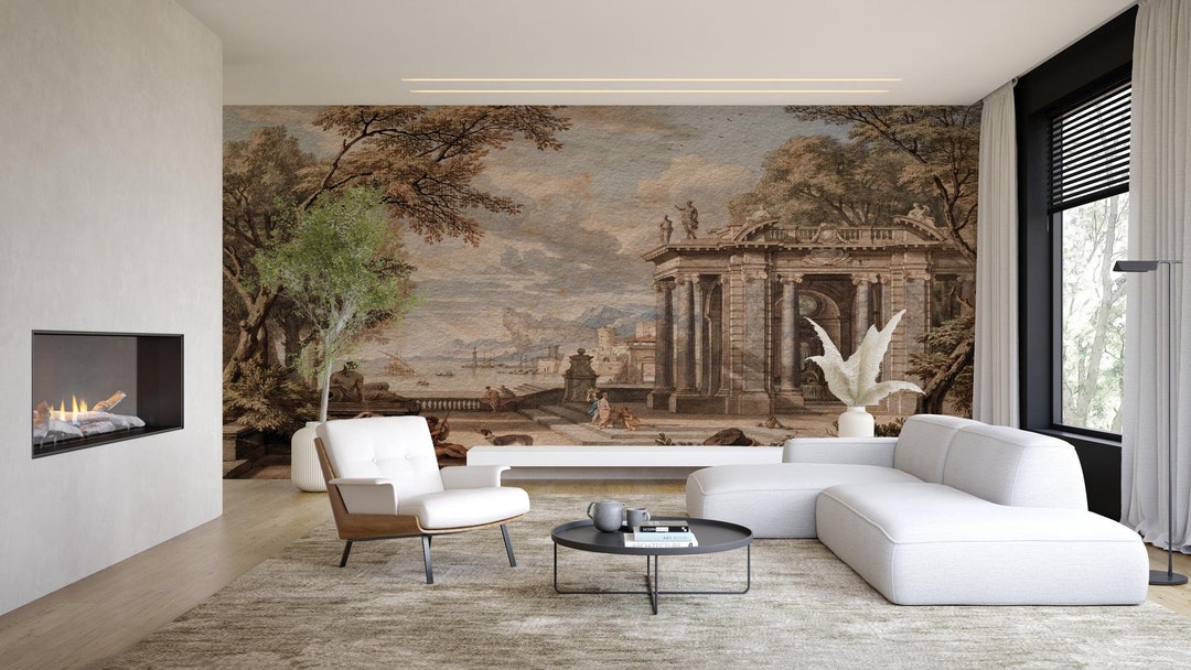 Ancient Rome Wallpaper, Harbor View Mural, Peel and Stick - Etsy