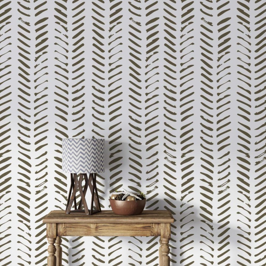 Brown Dashed Lines Wallpaper, Modern Abstract Design (peel and Stick ...