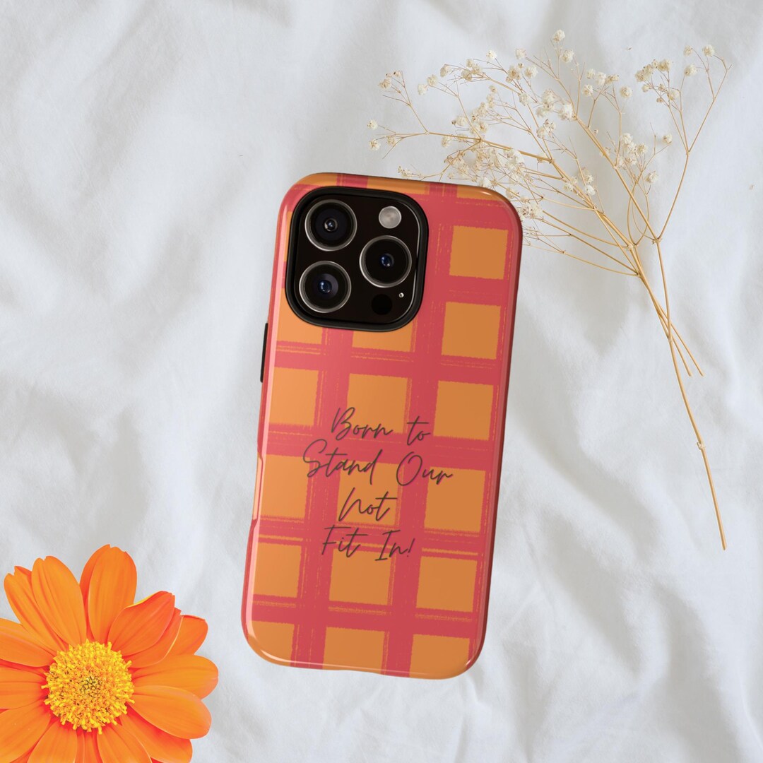 Sunset Plaid Emotional Support Quotes Phone Case - Etsy
