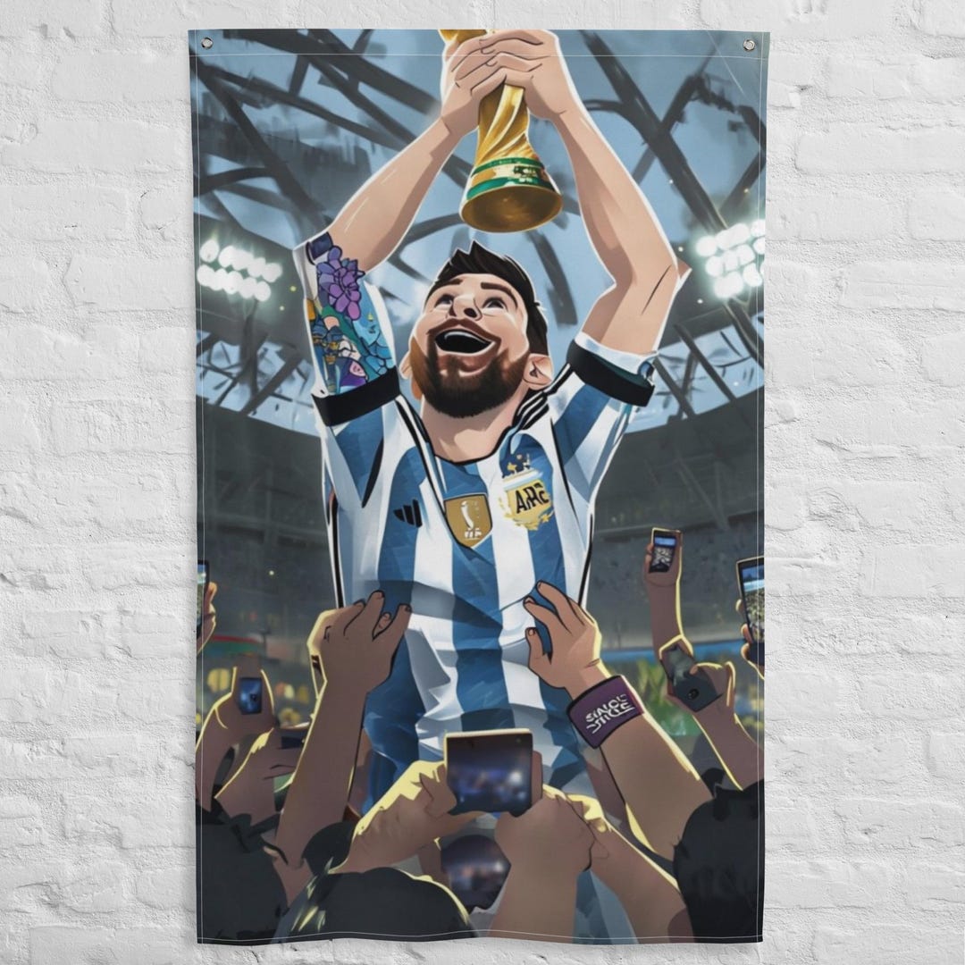 Lionel Messi World Cup Flag, - Etsy