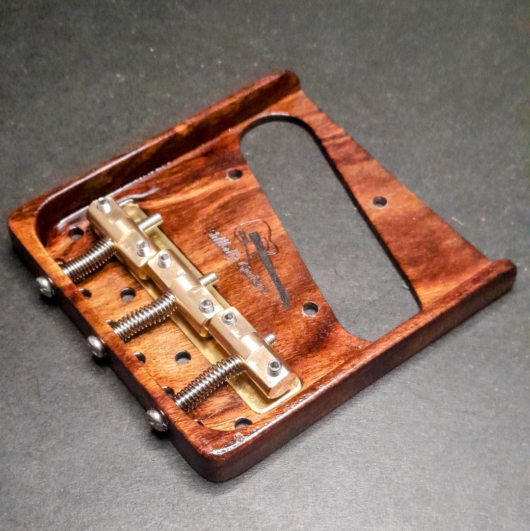 Hillbilly Guitars Telecaster Bridge Carbon Fiber & Black Poisonwood W ...