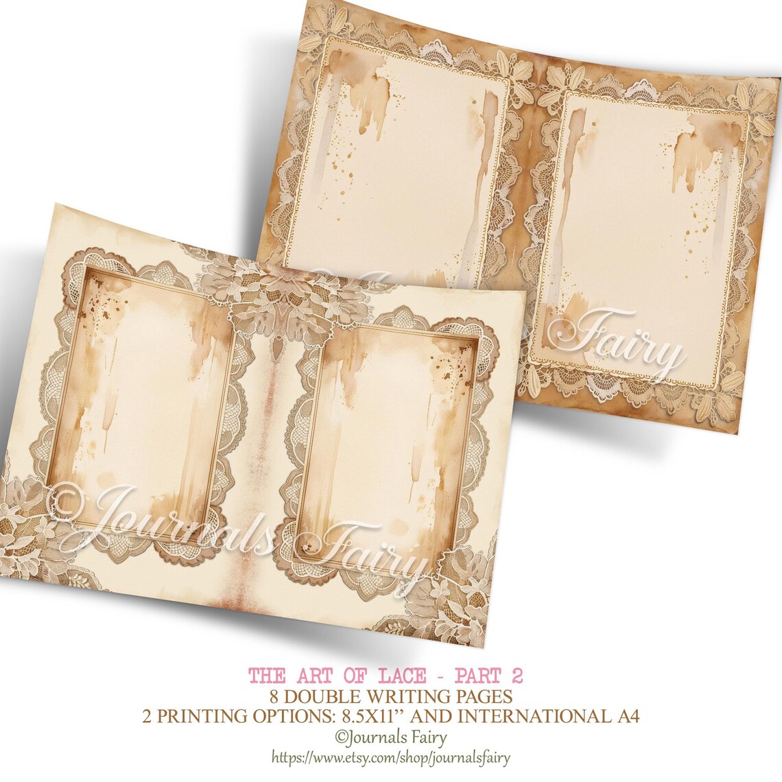 Antique French Lace Journal Kit, the ART OF LACE Part 2, Lace Journal ...