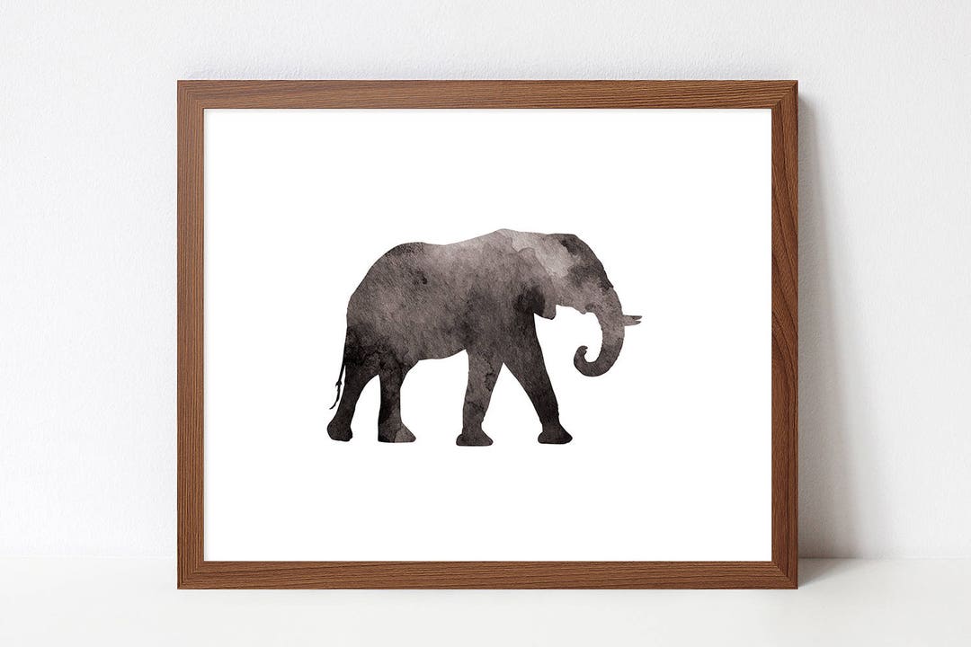 Elephant Ink Texture Print, Black and White PRINTABLE Nursery Art ...