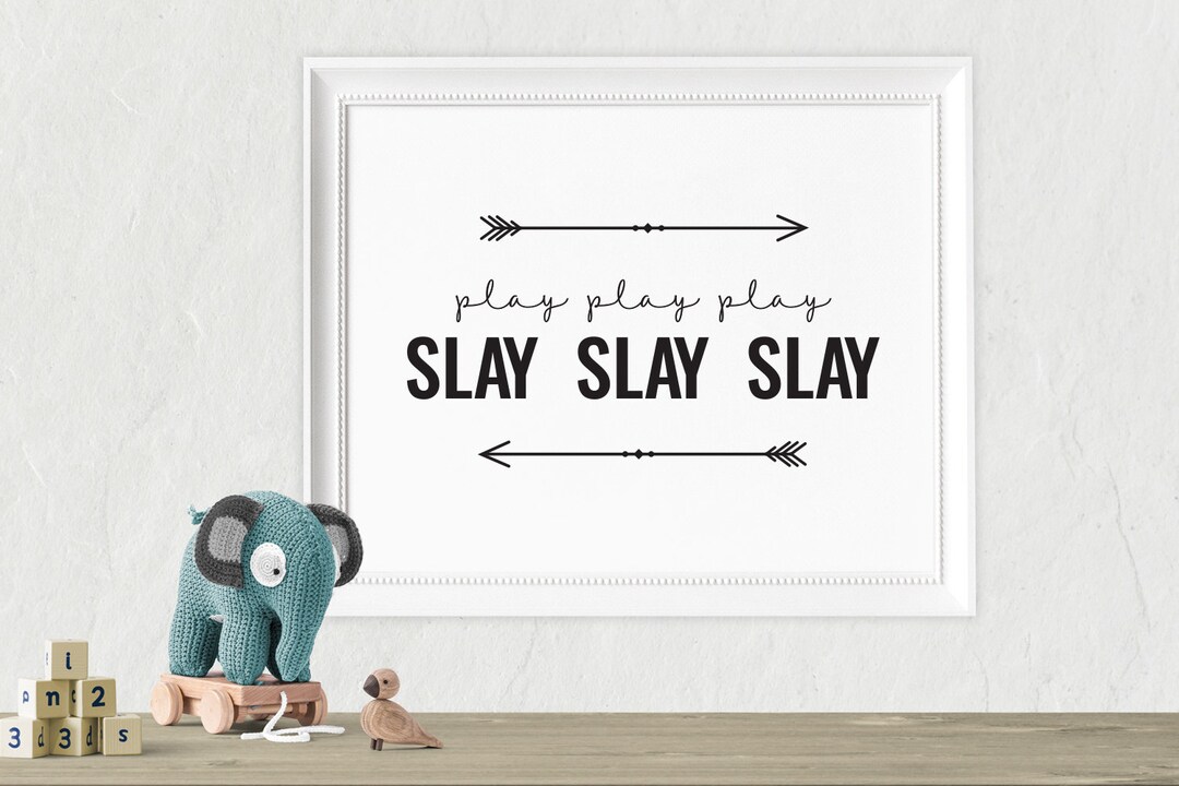 Modern Girl Nursery Slay Print, Black and White PRINTABLE Nursery Art ...