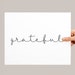 Grateful Modern Happy Print, Black and White PRINTABLE Wall Art ...