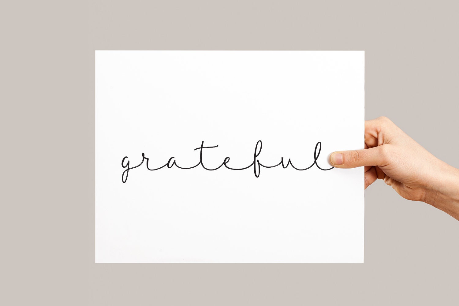 Grateful Modern Happy Print, Black and White PRINTABLE Wall Art ...