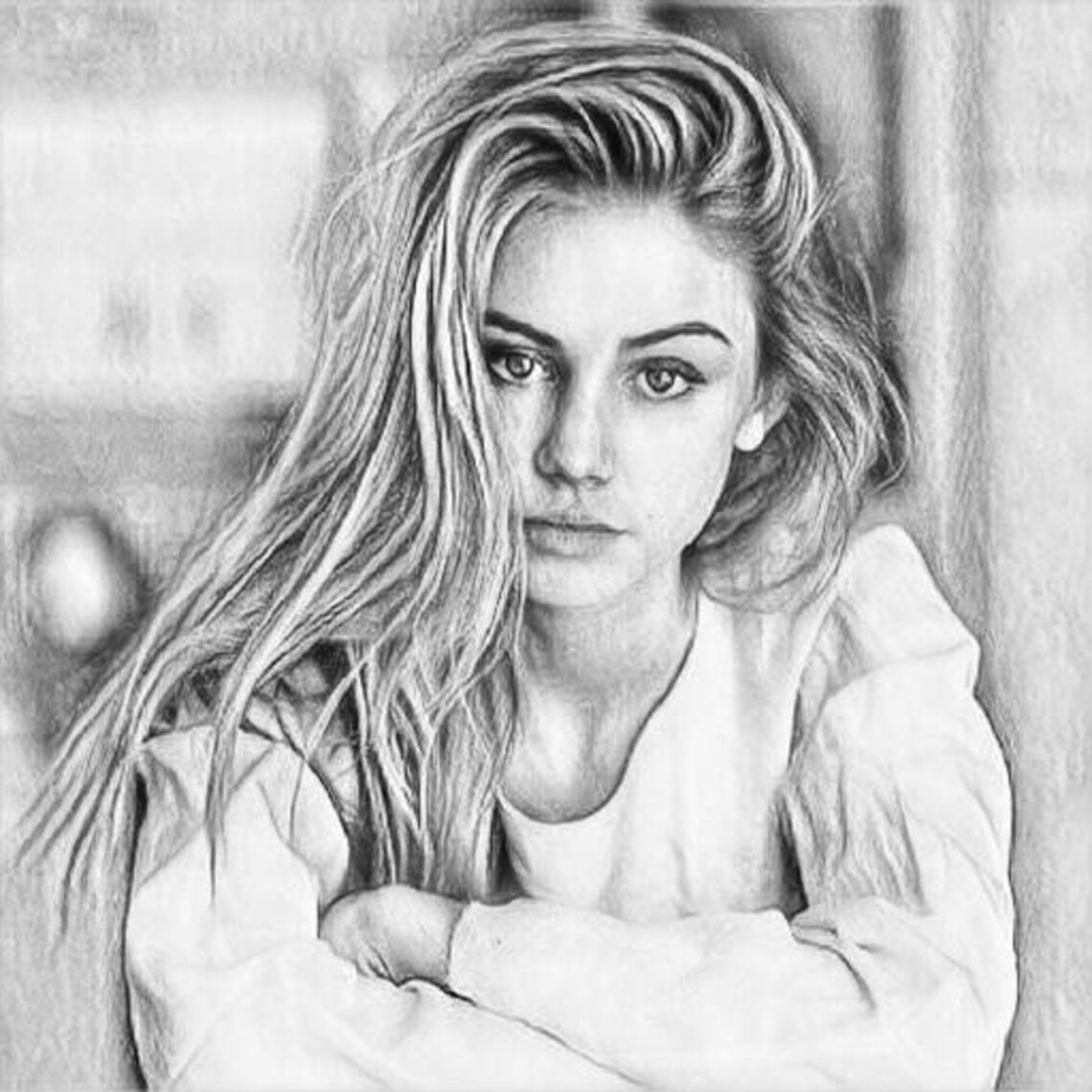 Pencil Drawing Portrait From Photo / Digital Sketch From Photo ...