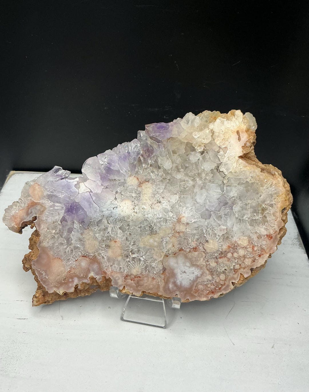 Large Sparkling Amethyst Pink Flower Agate Slab - Etsy