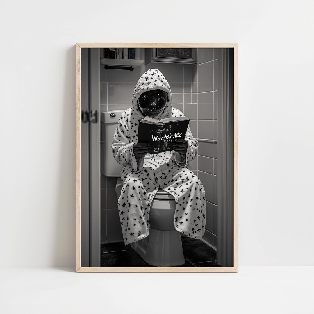 Bathroom Alien Digital Print, Bathroom Wall Art, Funny Bathroom Décor ...