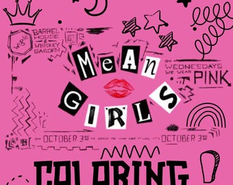 Mean Girls Coloring Page Bundle | Teens, Adults Coloring Book Digital ...