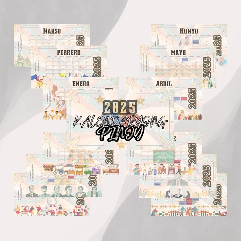 Printable Calendar 2025 filipino Inspired Kalendaryong Pinoy 2025 - Etsy