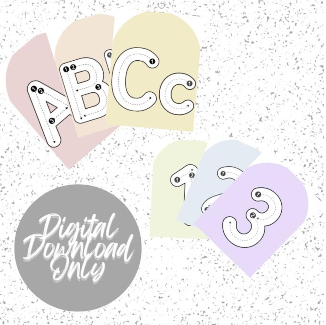 Digital Download Education Poster Pastel Rainbow Traceable Alphabet ...