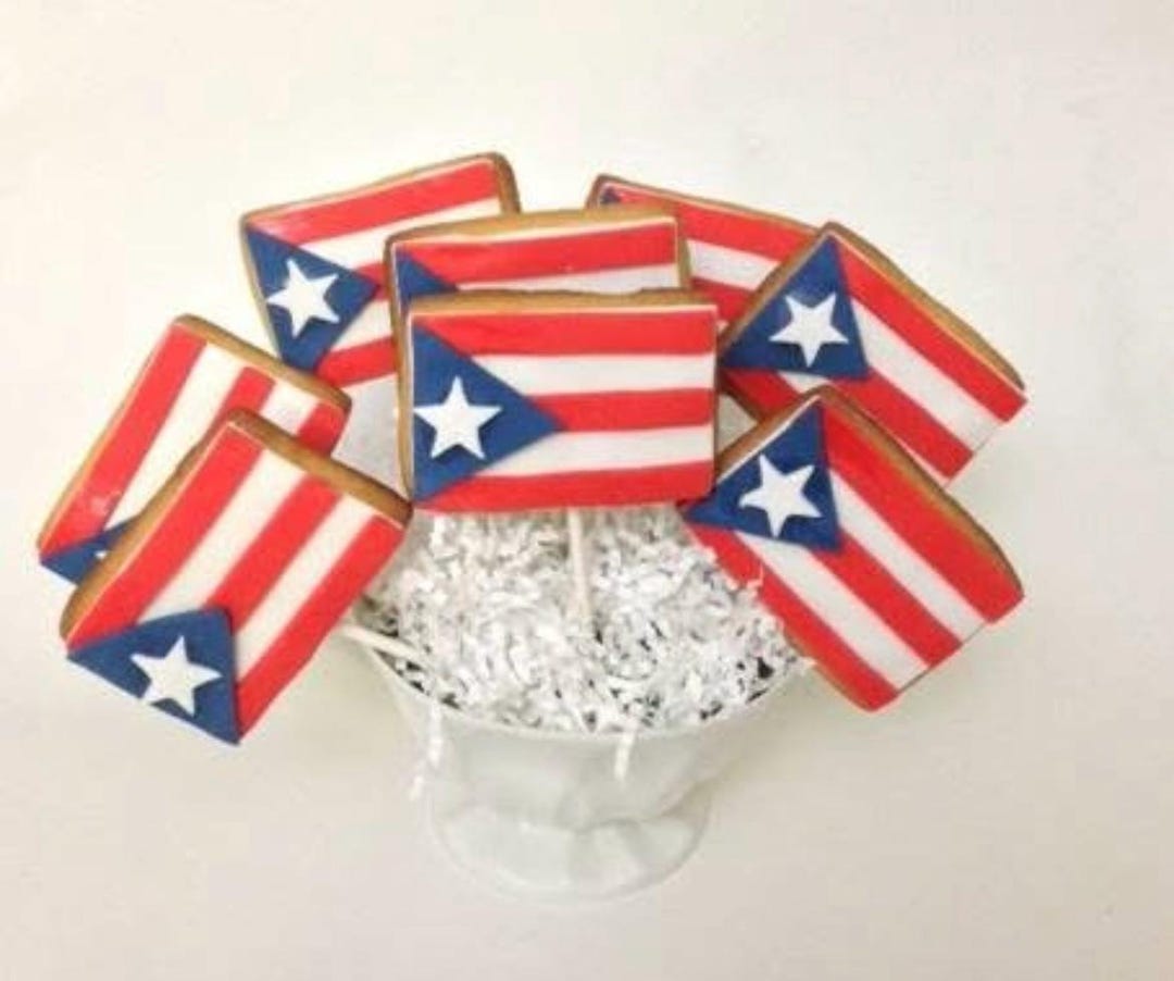 PUERTO RICO*** Flag Cookies,lollipop Cookies - Etsy