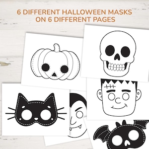 Halloween Mask Printable for Kids | Cut and Color Craft | 6 Spooky ...