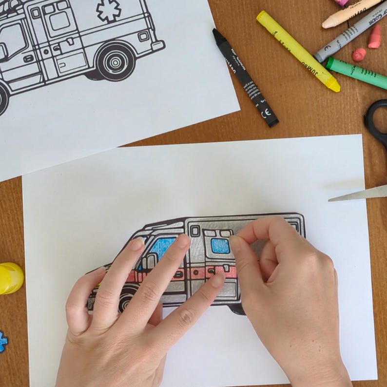 Rescue Vehicle Craft Bundle – Fire Truck, Police Car and Ambulance ...