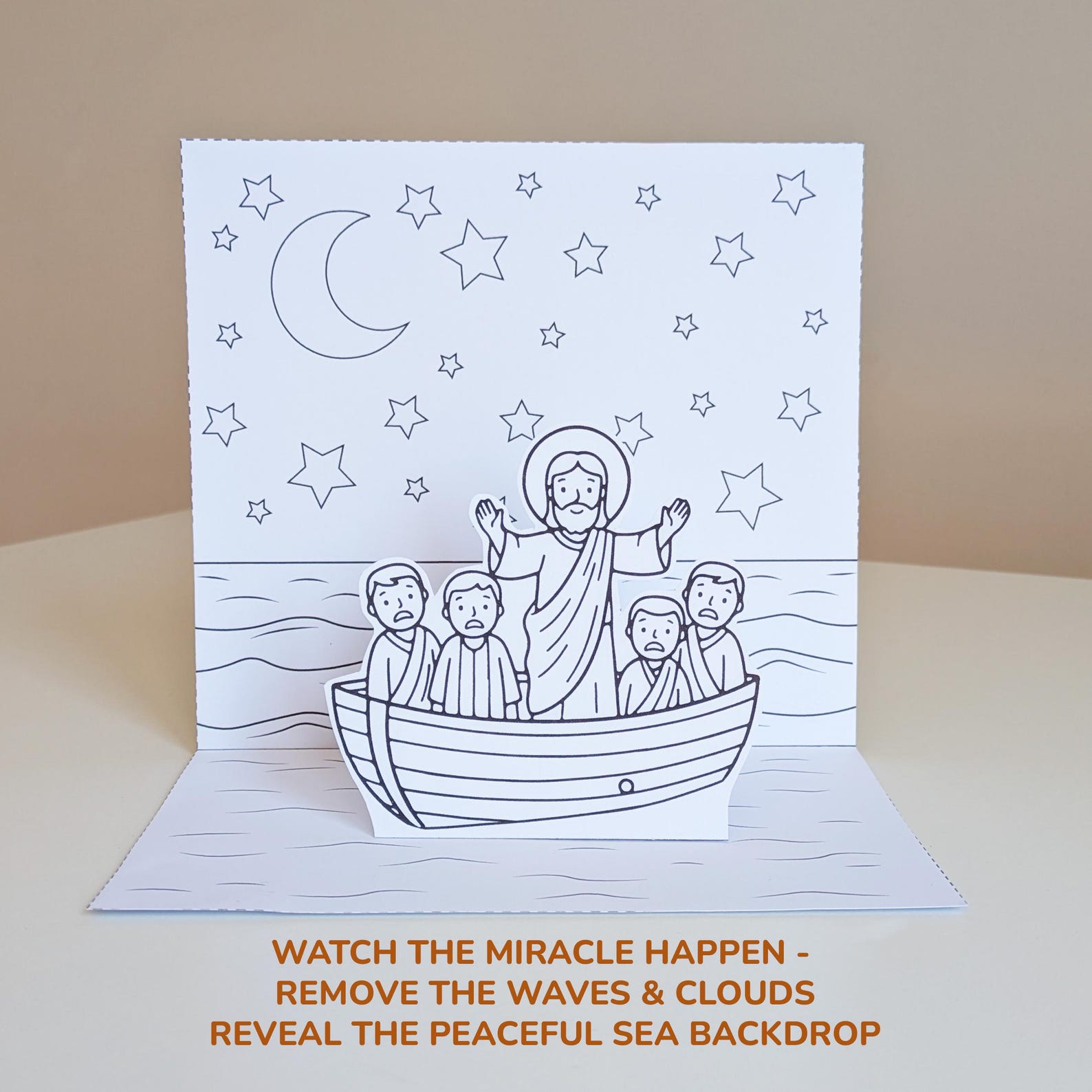 Jesus Calms the Storm 3D Diorama Craft Printable | Interactive Bible ...