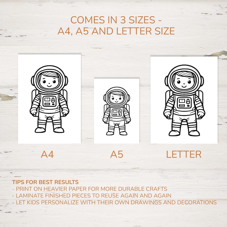 Printable Astronaut Craft for Kids | Space Paper Doll Activity | Color ...