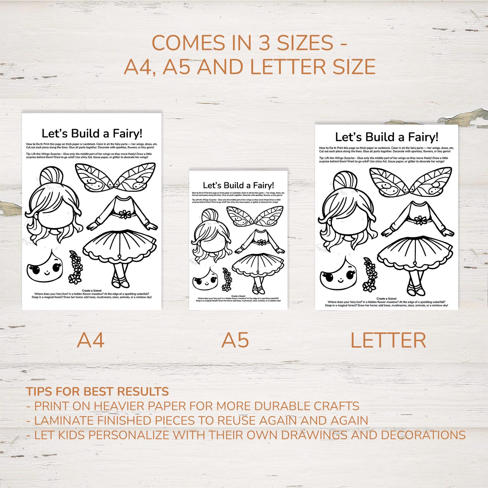 Printable Fairy Craft – Cut, Color & Glue Paper Activity for Kids | A4 ...