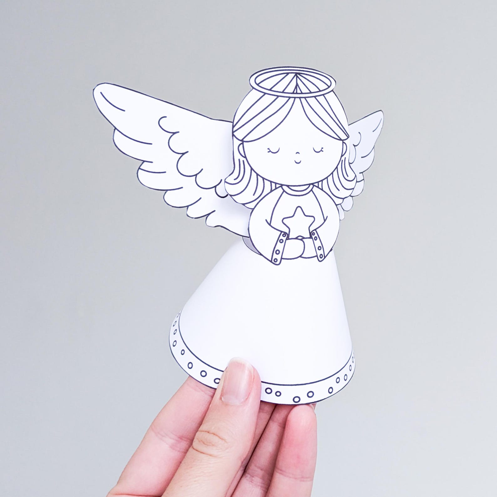 Printable Christmas Angel Craft – DIY Paper Angel Decoration | Color ...