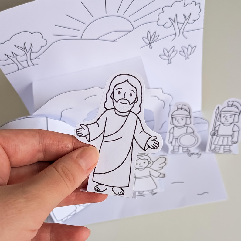 Easter Resurrection Scene Paper Craft for Kids, He is Risen Printable ...