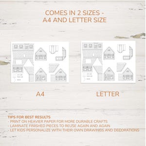Printable 3D Paper Houses Set – 4 Mini House Templates | DIY Cut, Color ...