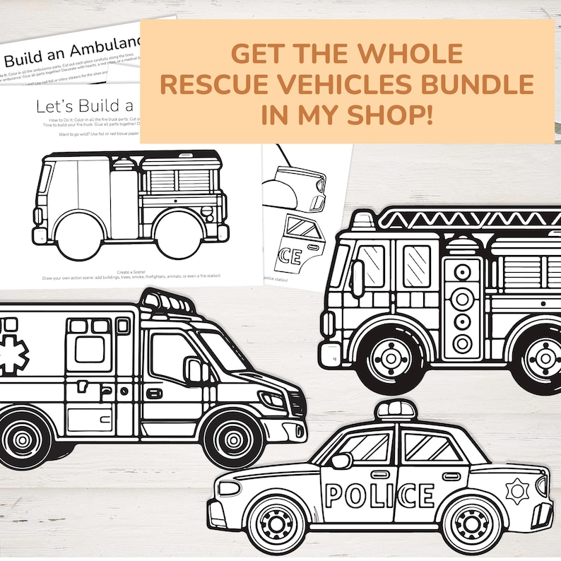 Printable Police Car Craft – Cut, Color and Glue Activity for Kids ...