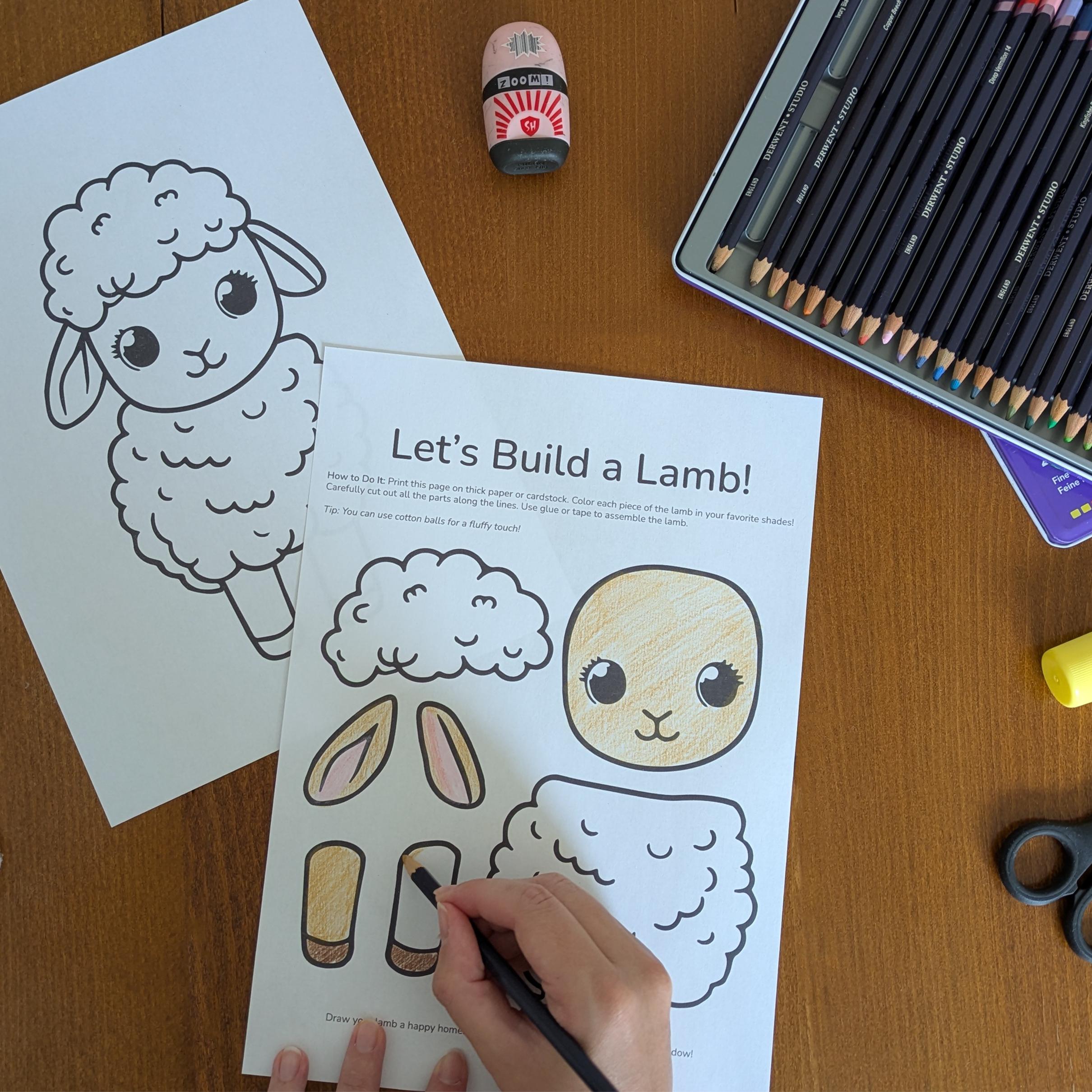 Sheep Craft Printable, Cut and Paste Farm Animal Activity for Kids ...