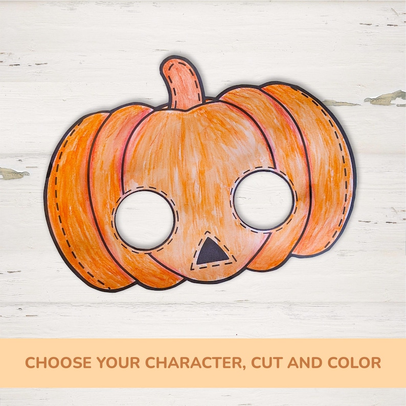 Printable Halloween Masks for Kids: DIY Costume Craft Templates (PDF ...