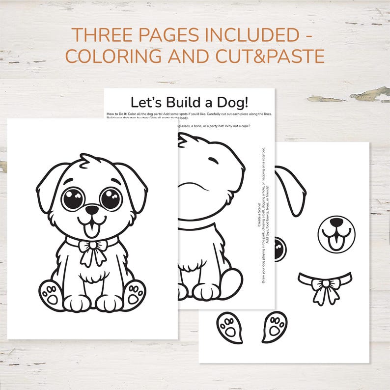 Printable Dog Craft | Color, Cut & Paste Activity for Kids | DIY Paper ...
