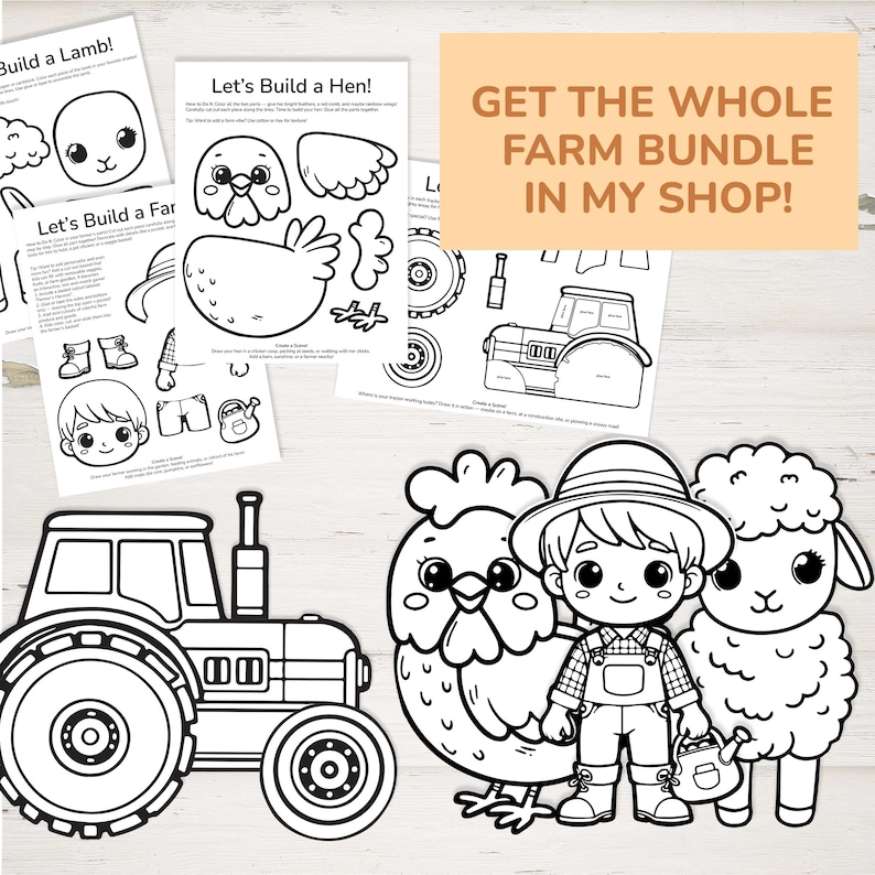 Printable Farmer Craft – Cut, Color & Glue Paper Activity for Kids | A4 ...
