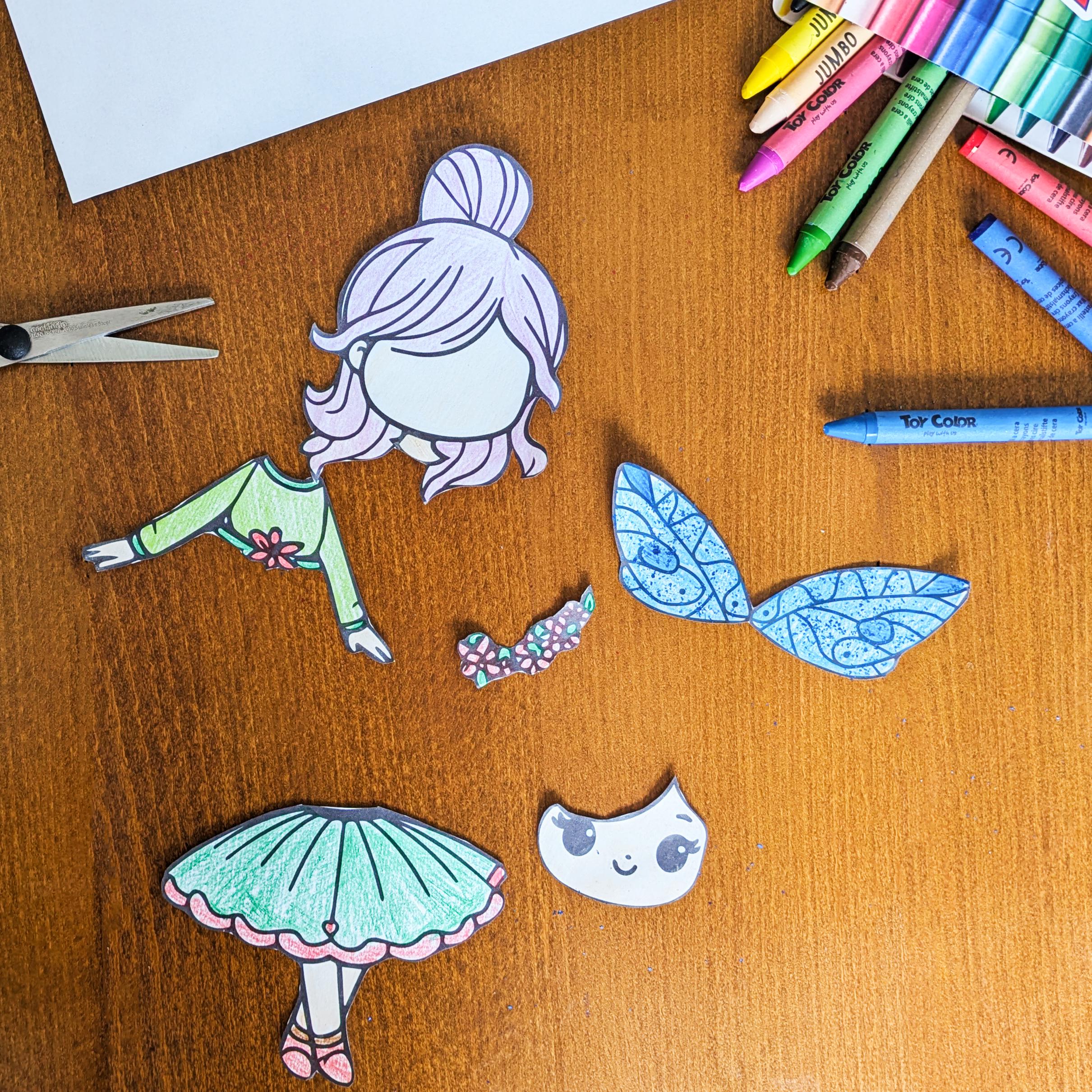 Printable Fairy Craft – Cut, Color & Glue Paper Activity for Kids | A4 ...