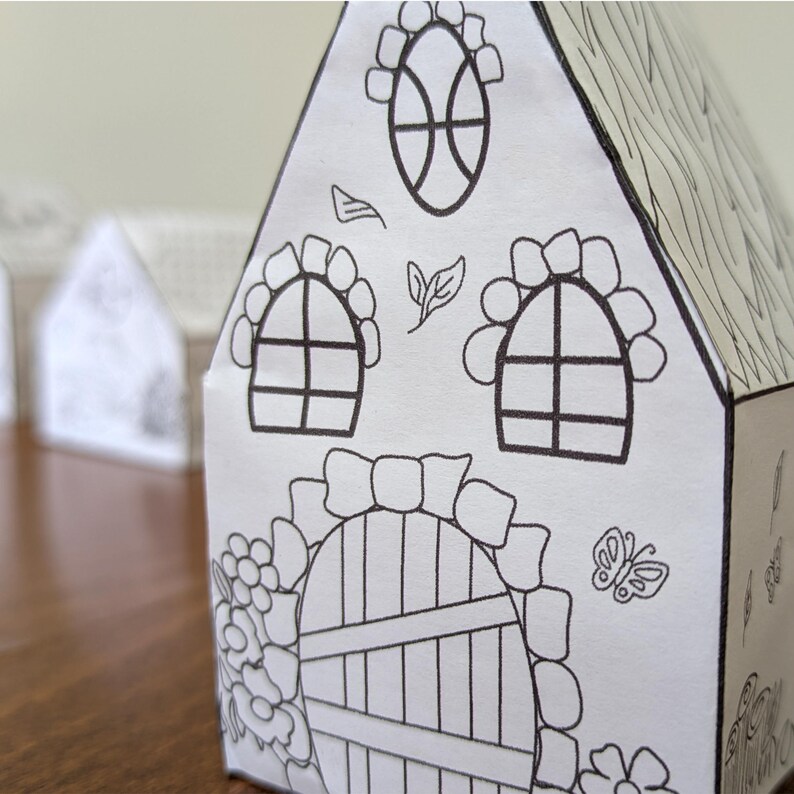 3D Paper Fairy Houses Craft Bundle – Set of 4 Printable Paper Houses to ...