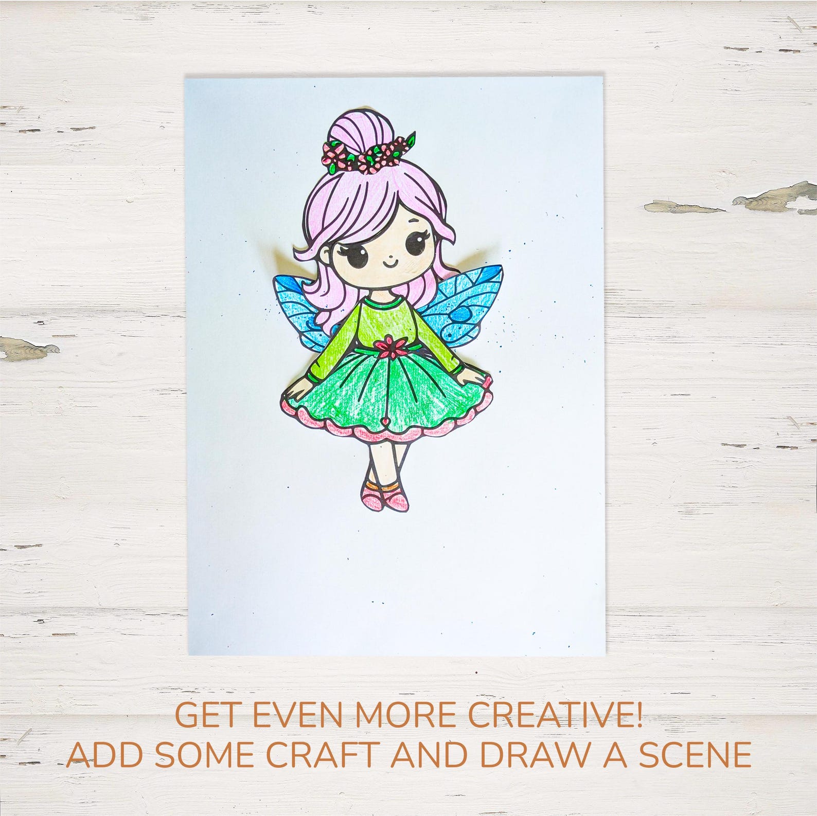 Printable Fairy Craft – Cut, Color & Glue Paper Activity for Kids | A4 ...