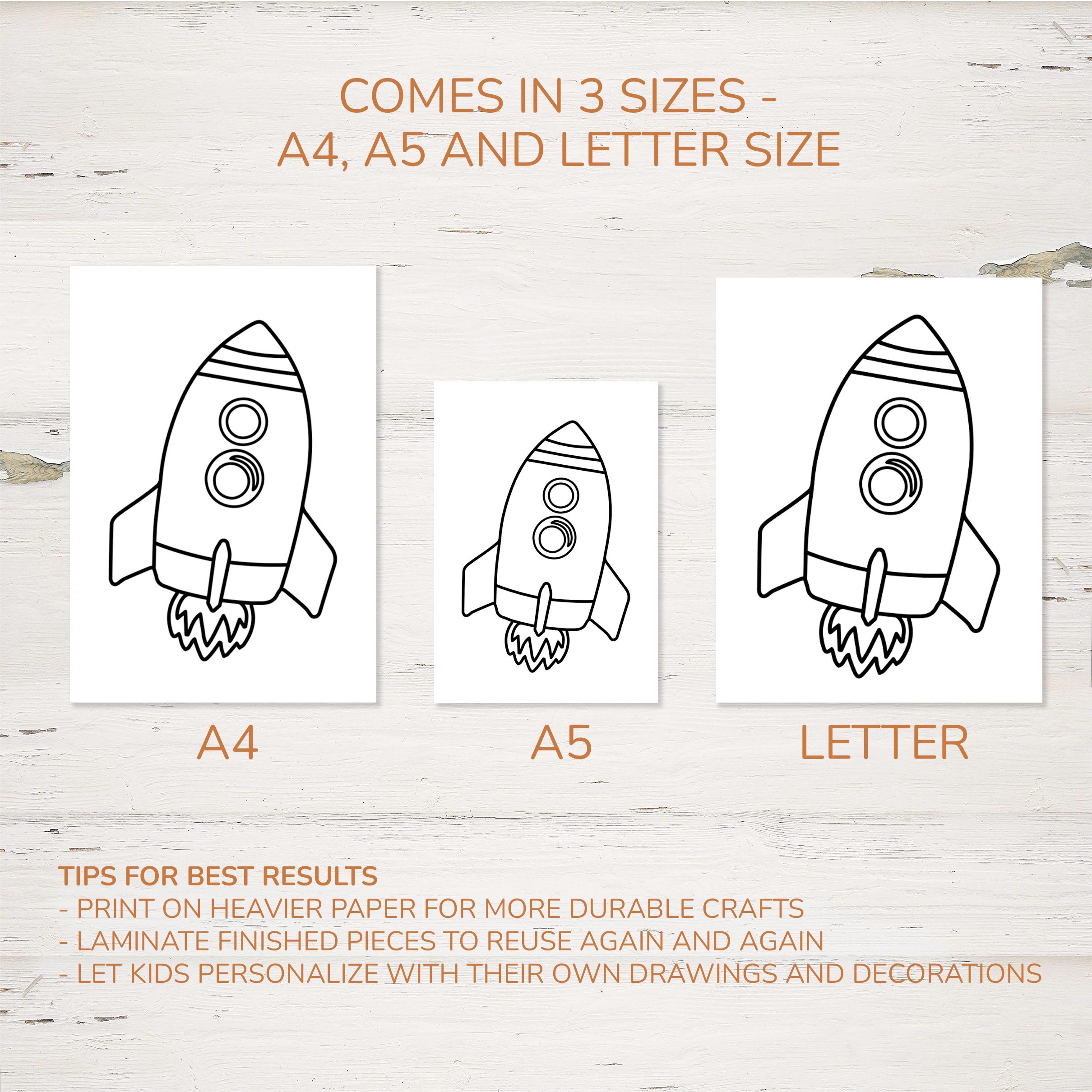 Printable Rocket Craft for Kids – Color, Cut and Paste Rocket Template ...