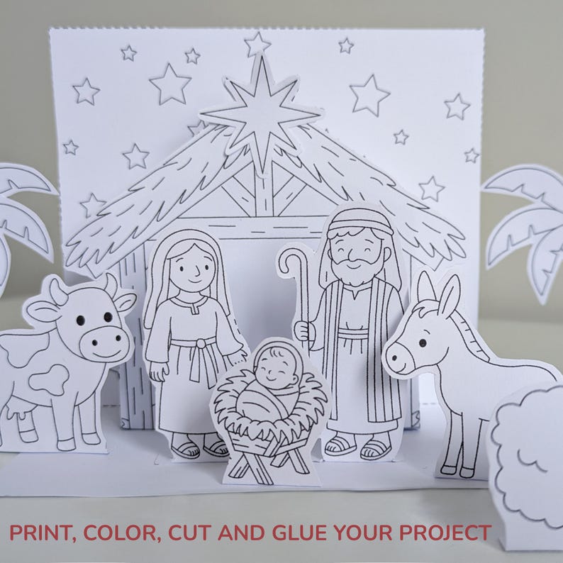 Printable Nativity Scene | Paper Dolls Cut Outs | Christmas Manger ...