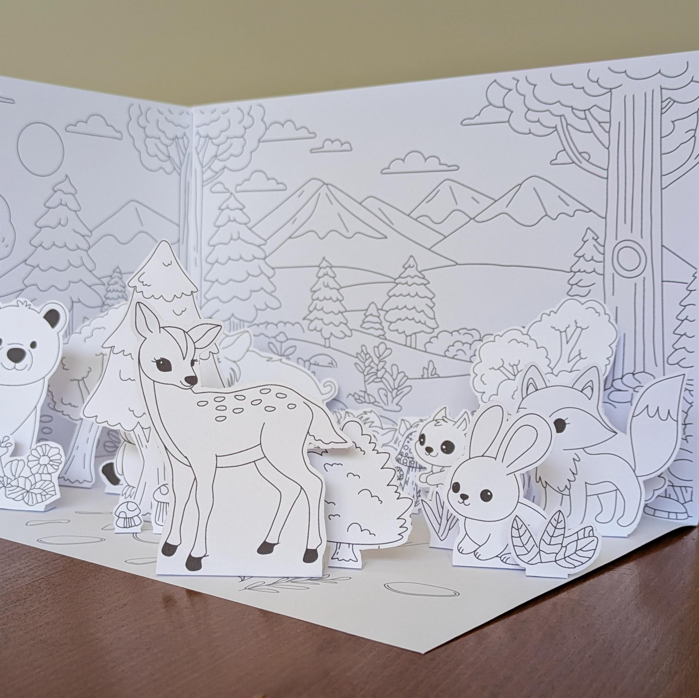 Forest Animal Diorama: Printable Paper Craft Activity, Woodland Animals ...