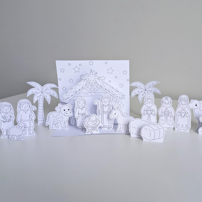 Printable Nativity Scene | Paper Dolls Cut Outs | Christmas Manger ...