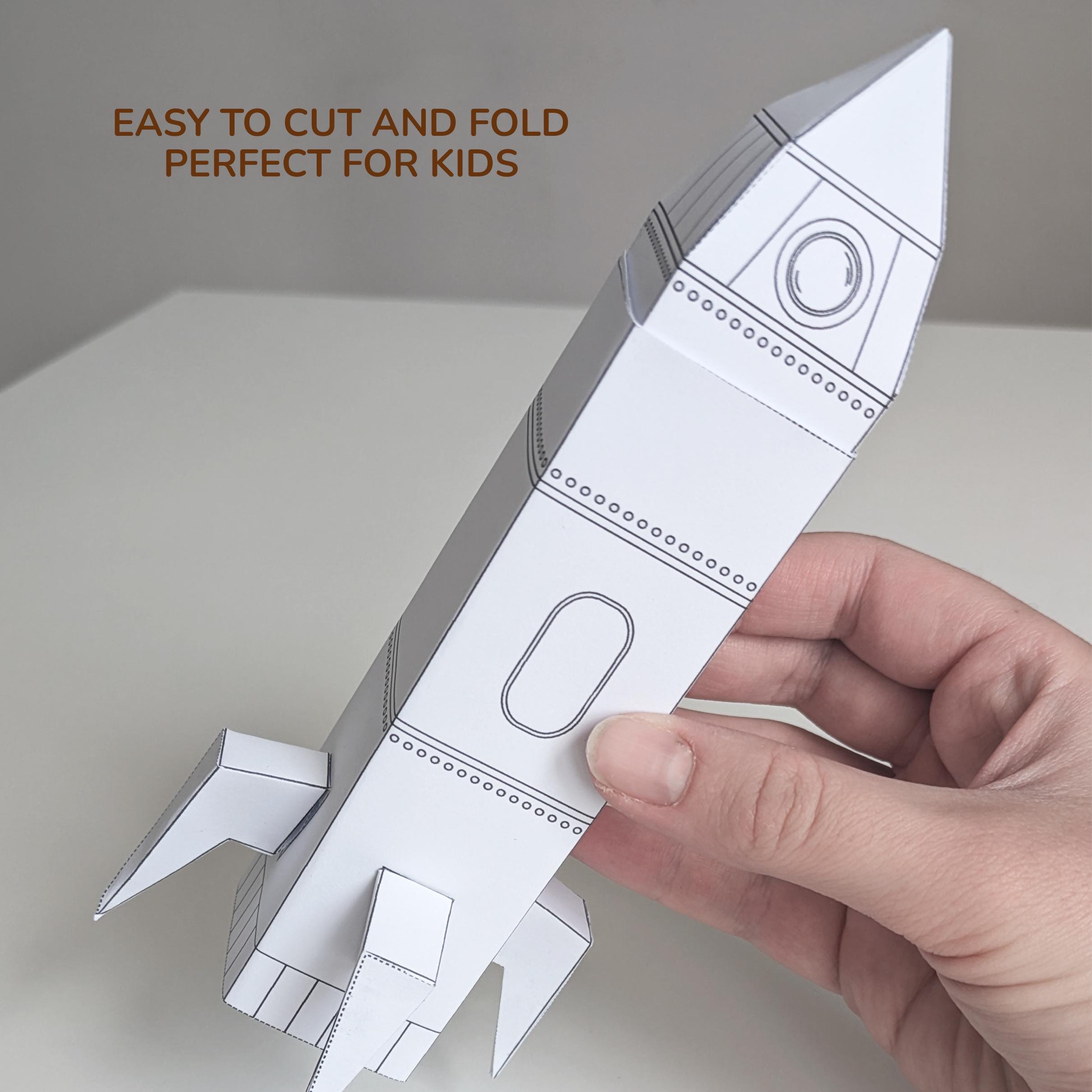 3D Paper Rocket Craft for Kids | Space Printable Activity | DIY Rocket ...
