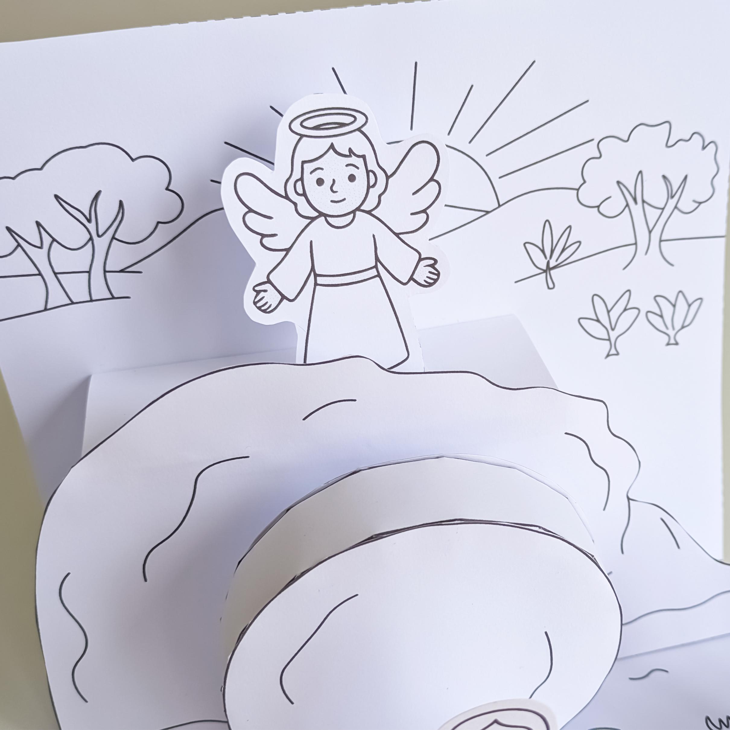 Easter Resurrection Scene Paper Craft for Kids, He is Risen Printable ...