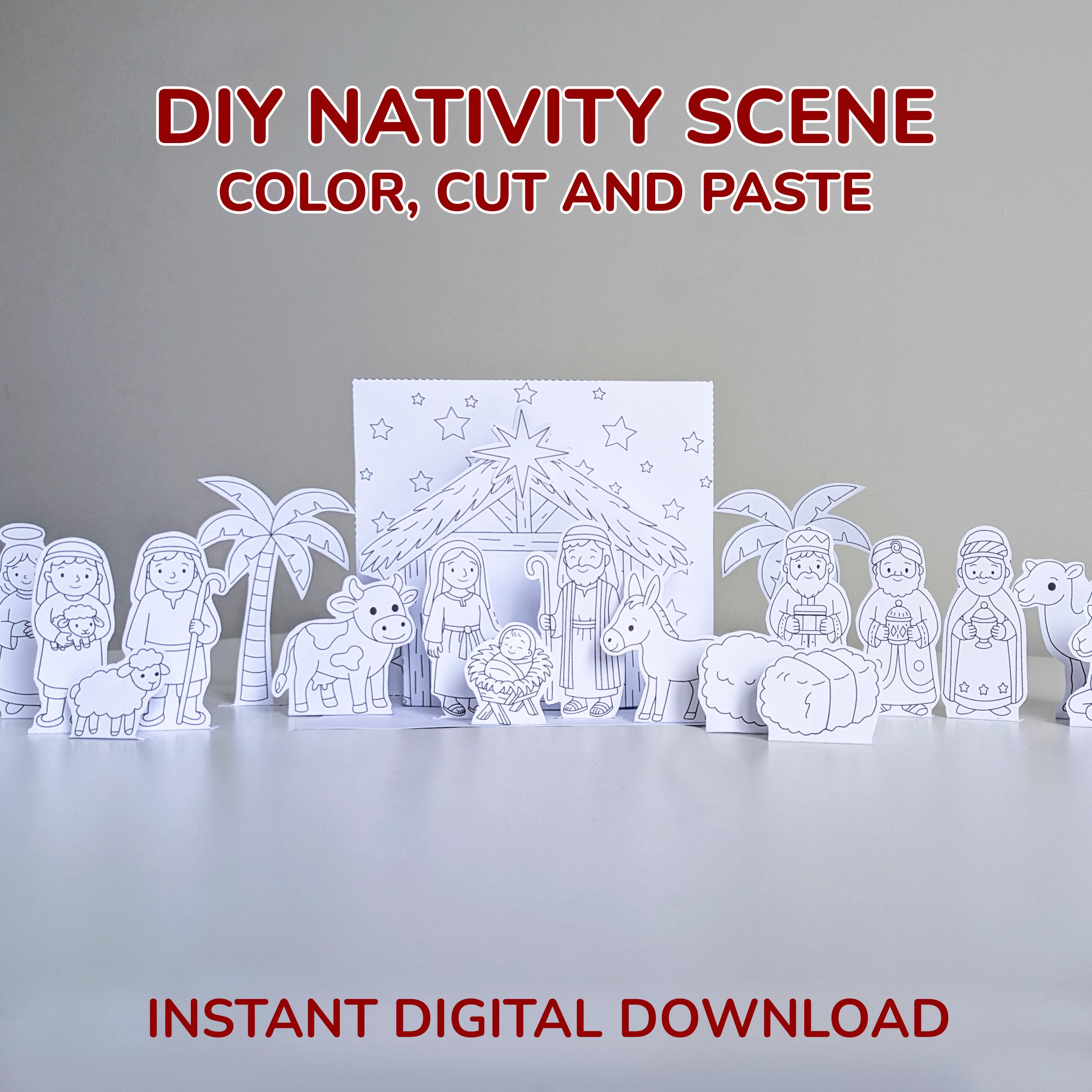 Printable Nativity Scene | Paper Dolls Cut Outs | Christmas Manger ...