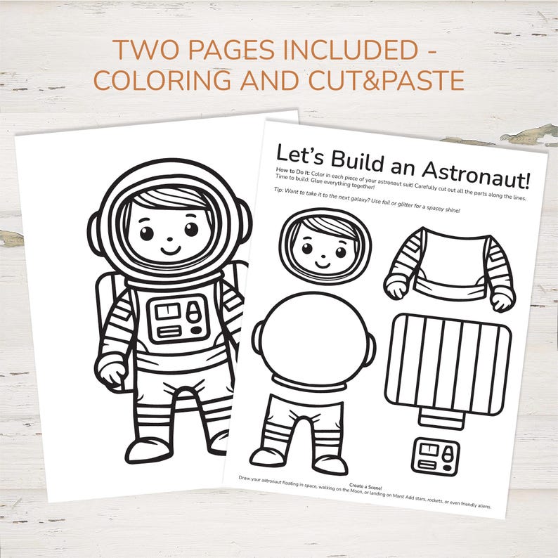 Printable Astronaut Craft for Kids | Space Paper Doll Activity | Color ...