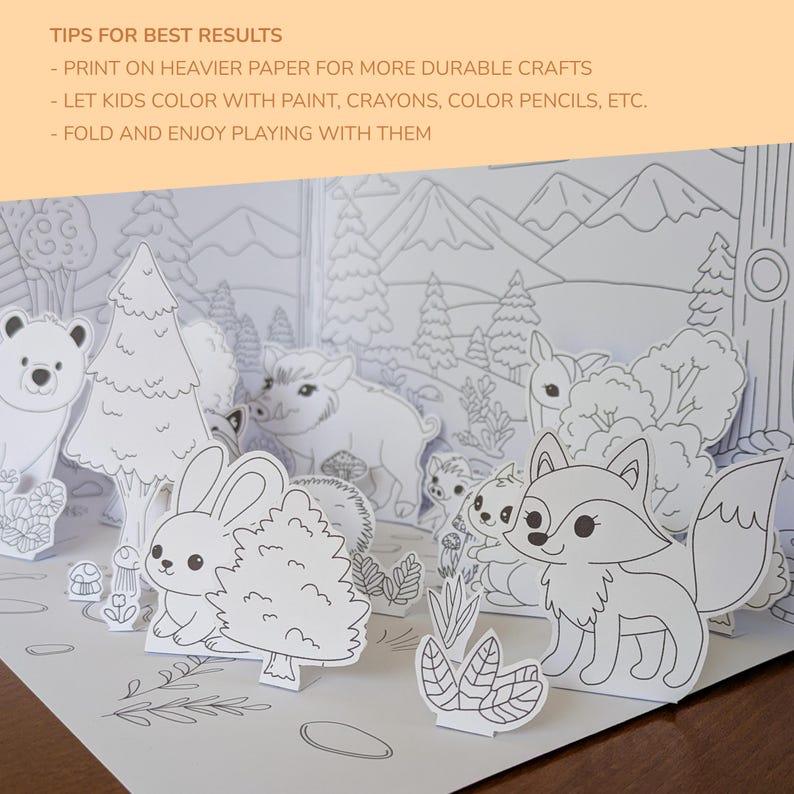 Forest Animal Diorama: Printable Paper Craft Activity, Woodland Animals ...