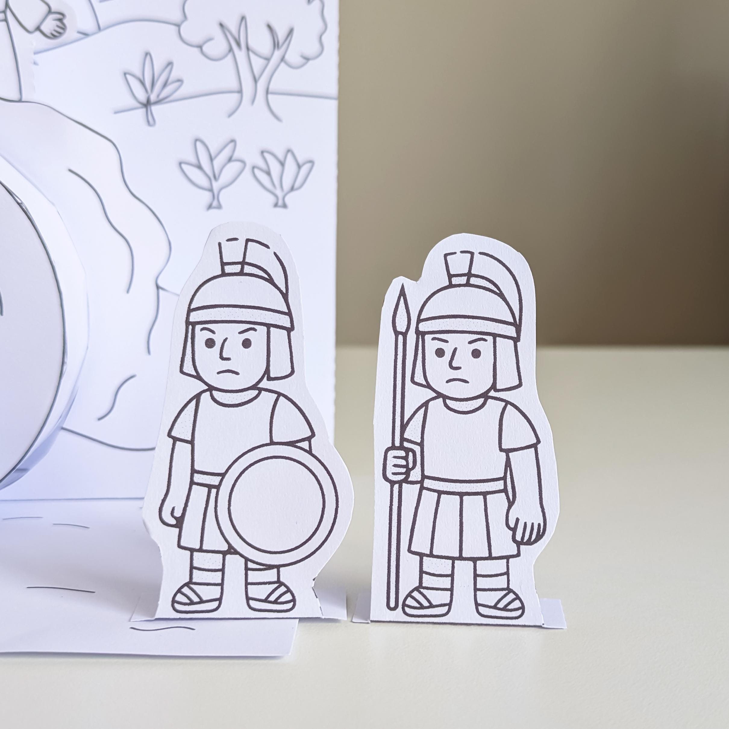 Easter Resurrection Scene Paper Craft for Kids, He is Risen Printable ...